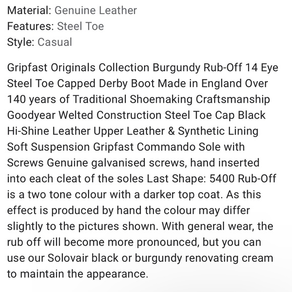 GRIPFAST | Shoes | Gripfast Burgundy Ruboff 4 Eye Steel Toe Capped ...